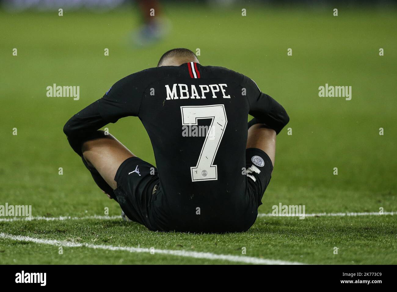 Kylian Mbappe of Paris Saint-Germain reacts after loosing 1-3 against ...