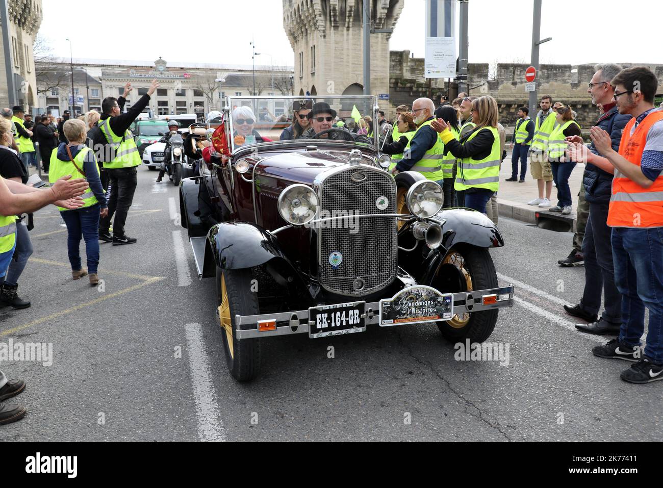 Yellow vest protest in France Stock Photo - Alamy