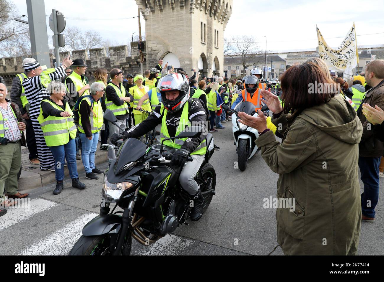 Yellow vest protest in France Stock Photo - Alamy