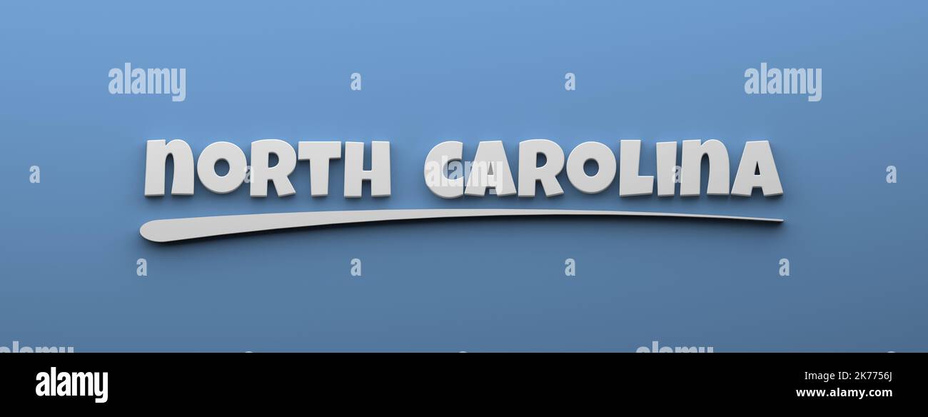 North Carolina writing in display typography style. Text lettering for ...