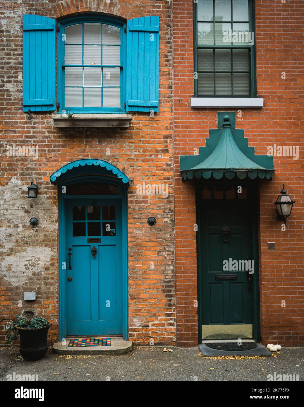 Architectural details on Hunts Lane, in Brooklyn Heights, Brooklyn, New ...