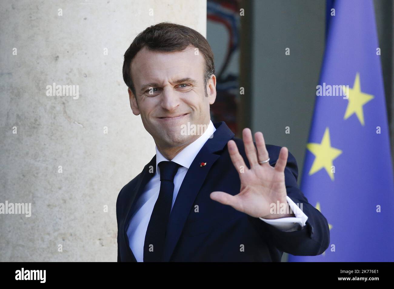 French President Emmanuel Macron returns to the Elysee Palace after the ...