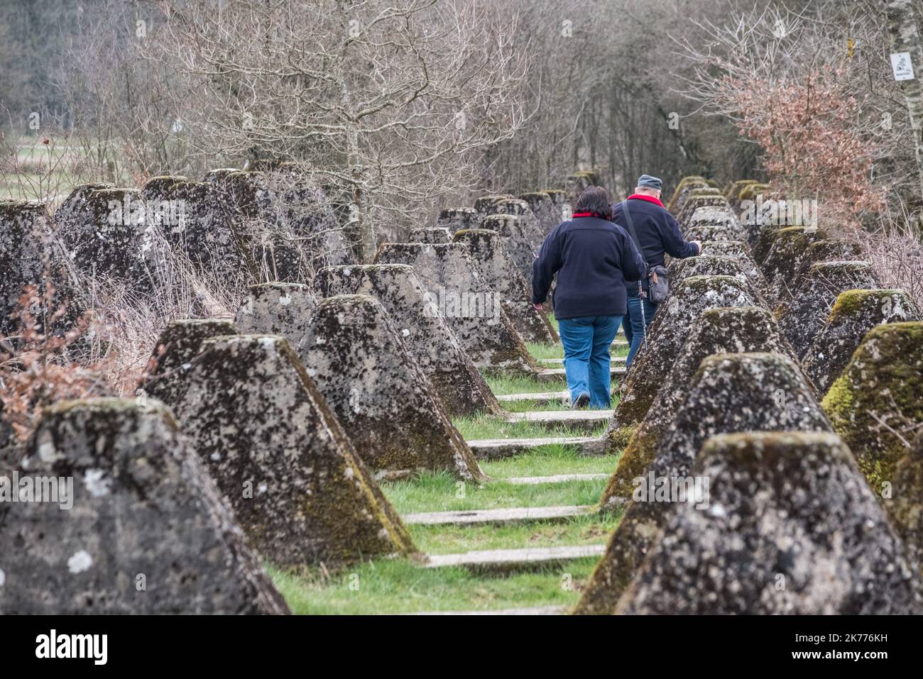 Orscholz, Saarland, Germany. Part of the Dragon's Teeth, the anti-tank ...