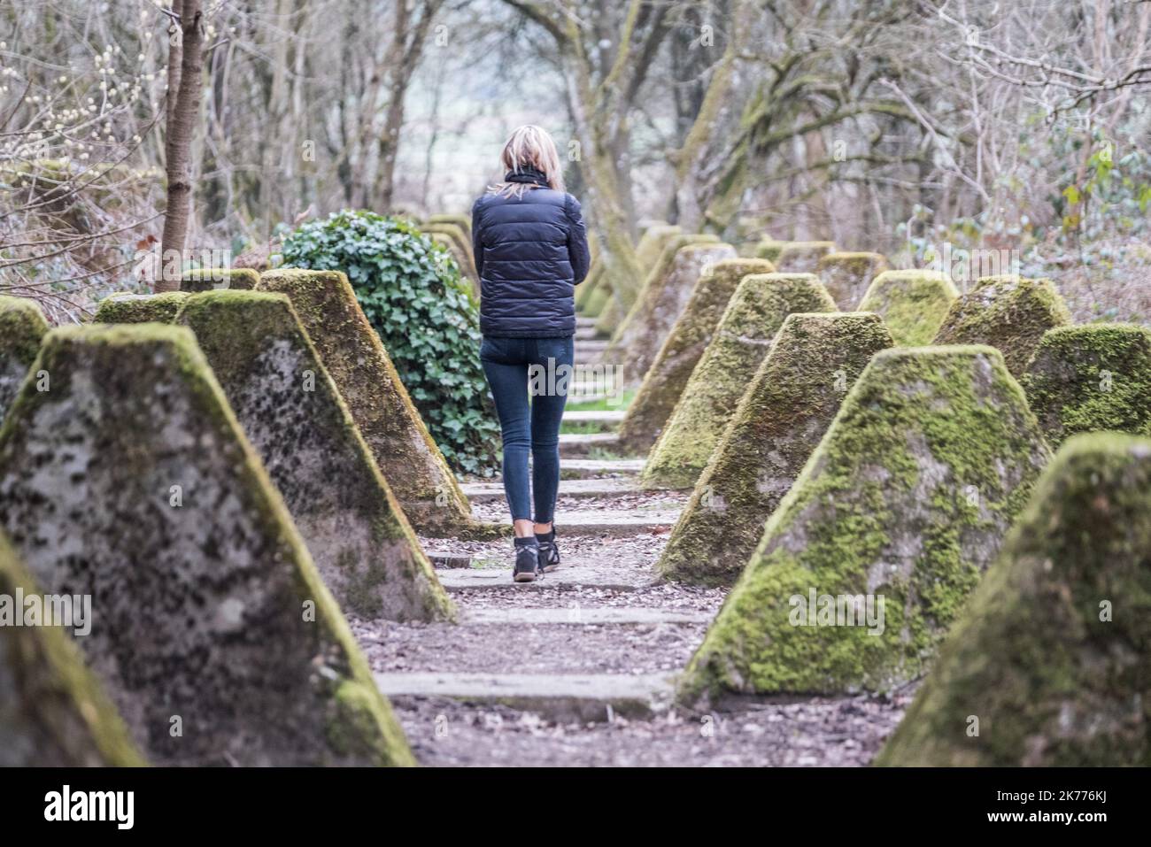 Orscholz, Saarland, Germany. Part of the Dragon's Teeth, the anti-tank ...