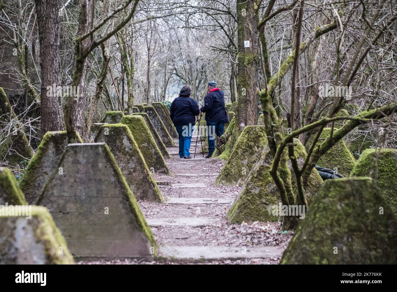Orscholz, Saarland, Germany. Part of the Dragon's Teeth, the anti-tank ...