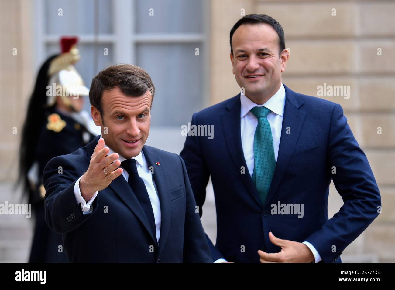 The President of the French Republic, Emmanuel Macron receives the ...