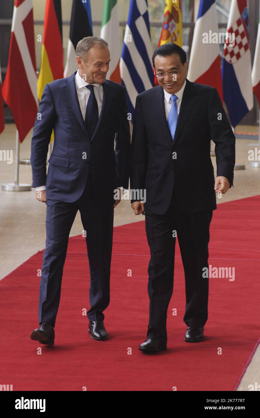 The President of the European Parliament Donald TUSK welcomes Mr Li ...