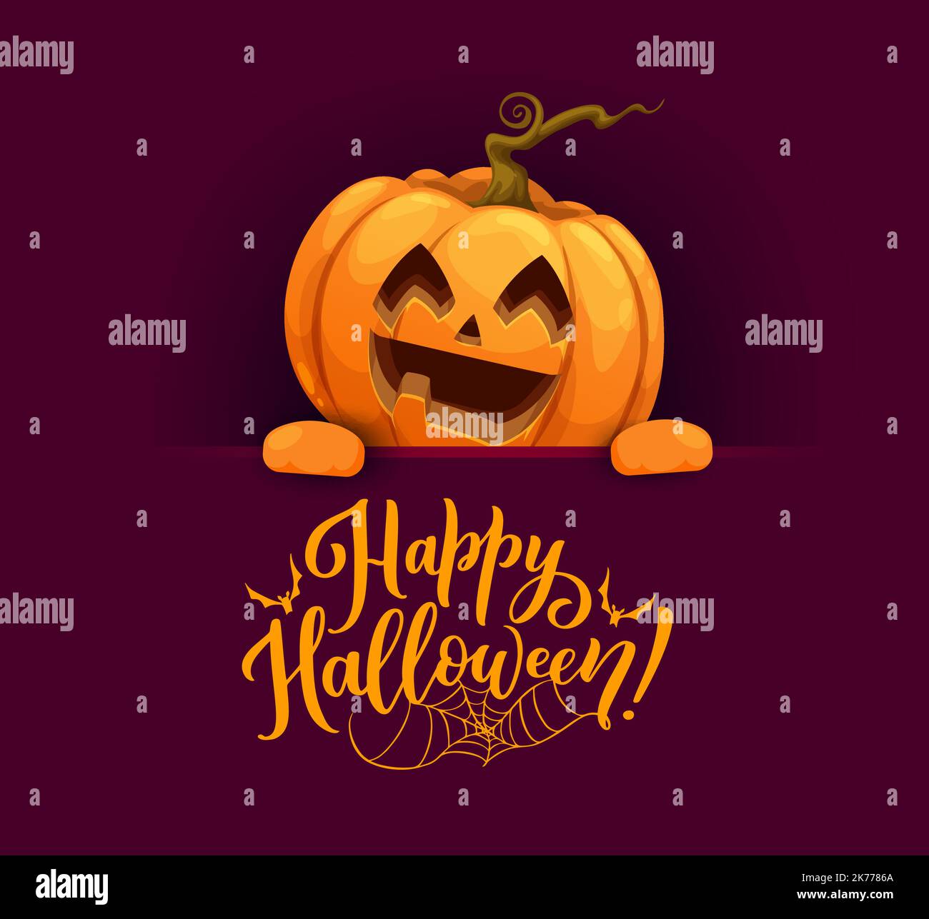 Halloween cartoon pumpkin character. Vector poster or greeting card ...