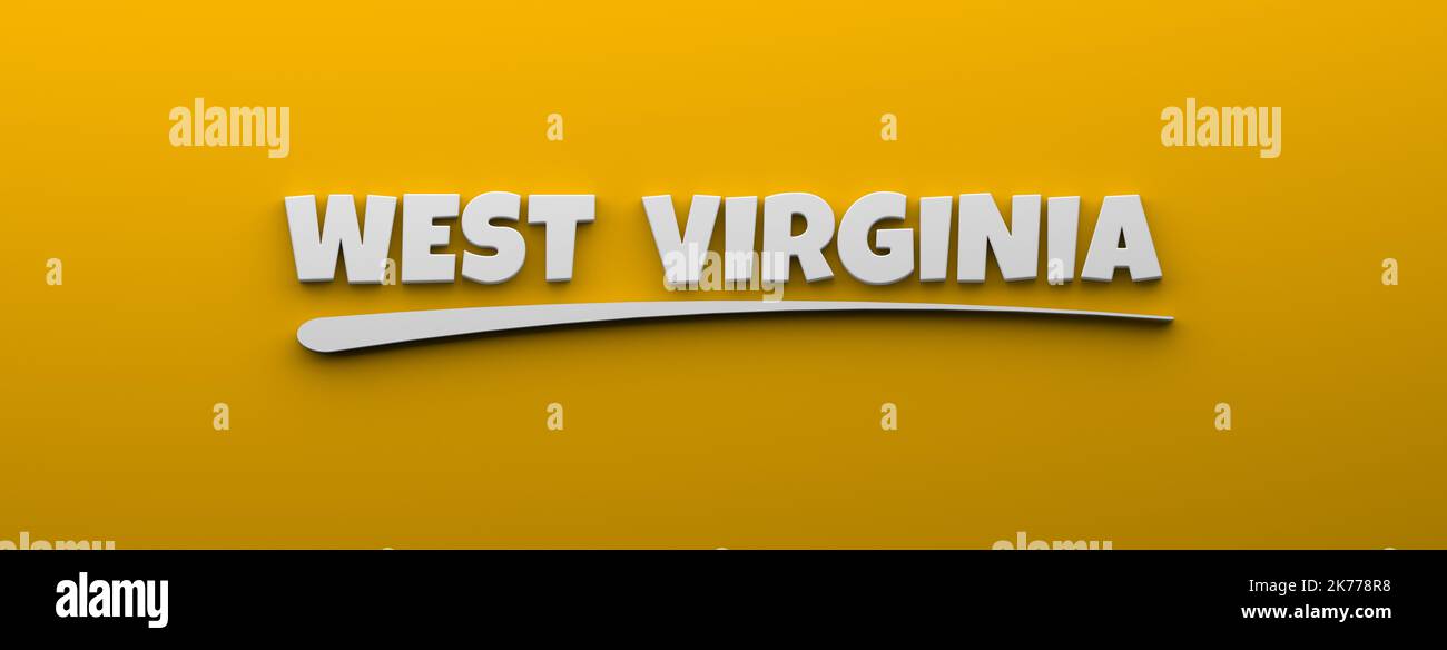 West Virginia writing in display typography style. Text lettering for ...