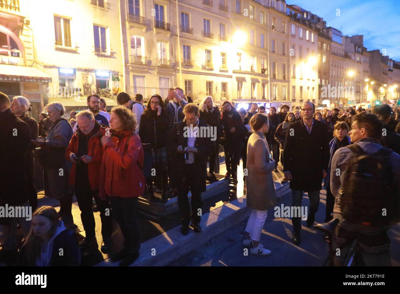 Paris, France, april 15th 2019 - The fire devastated most touristic ...