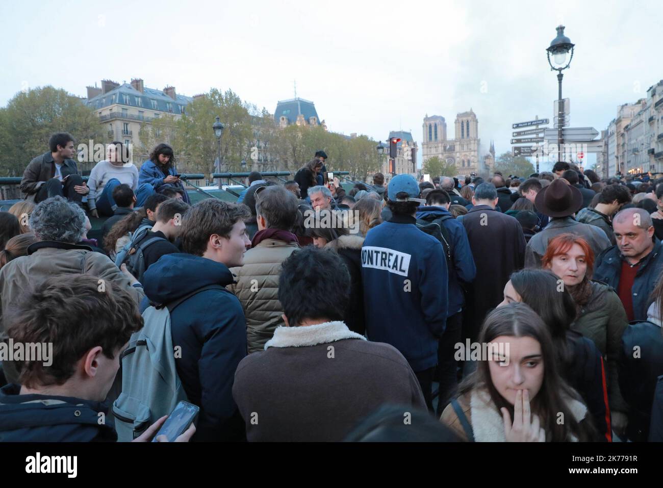 Paris, France, april 15th 2019 - The fire devastated most touristic ...