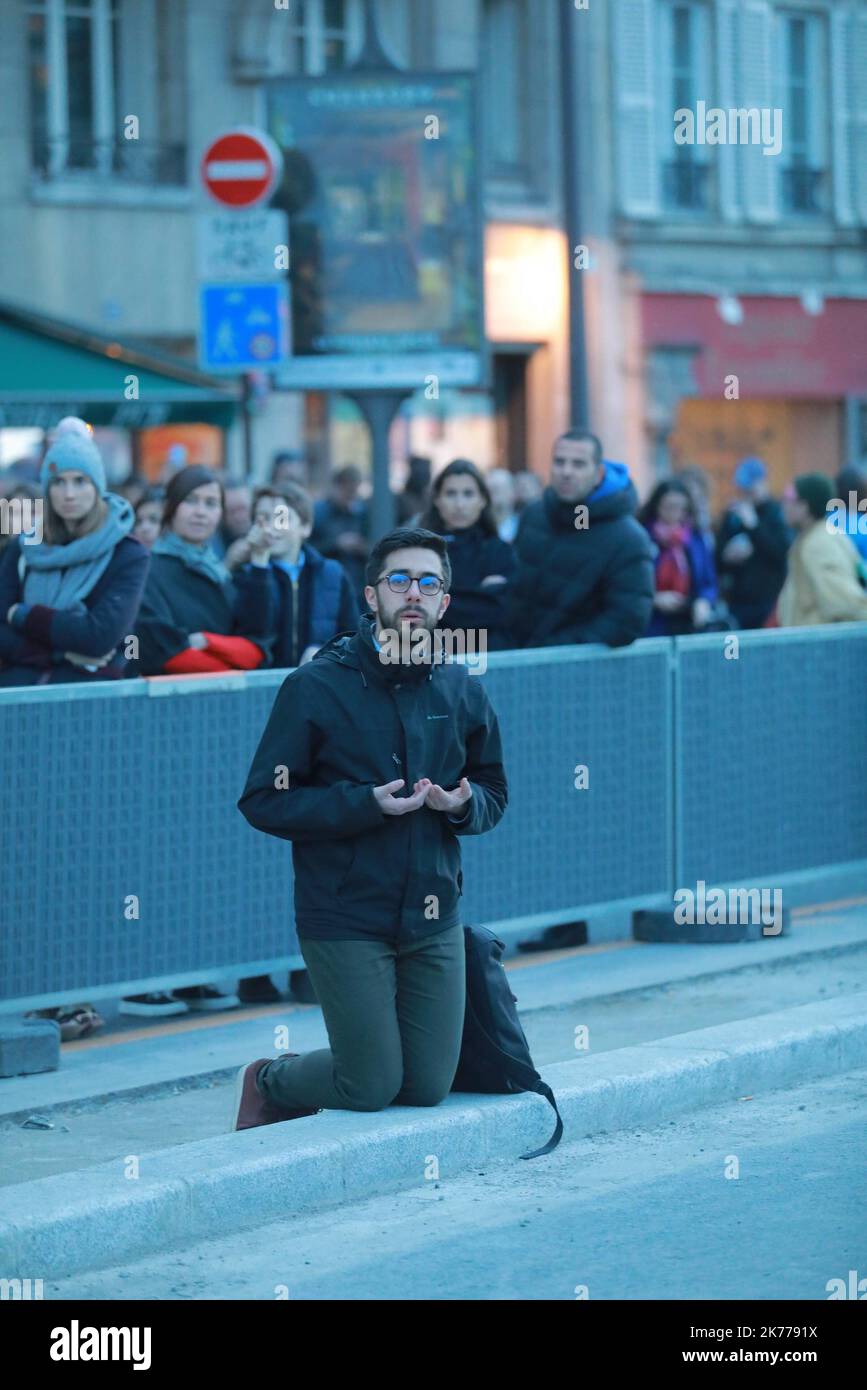 Paris, France, april 15th 2019 - The fire devastated most touristic ...