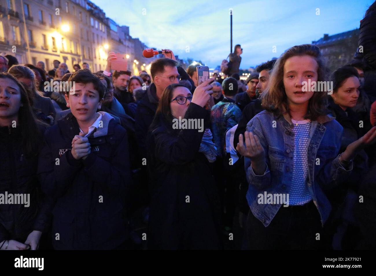 Paris, France, april 15th 2019 - The fire devastated most touristic ...