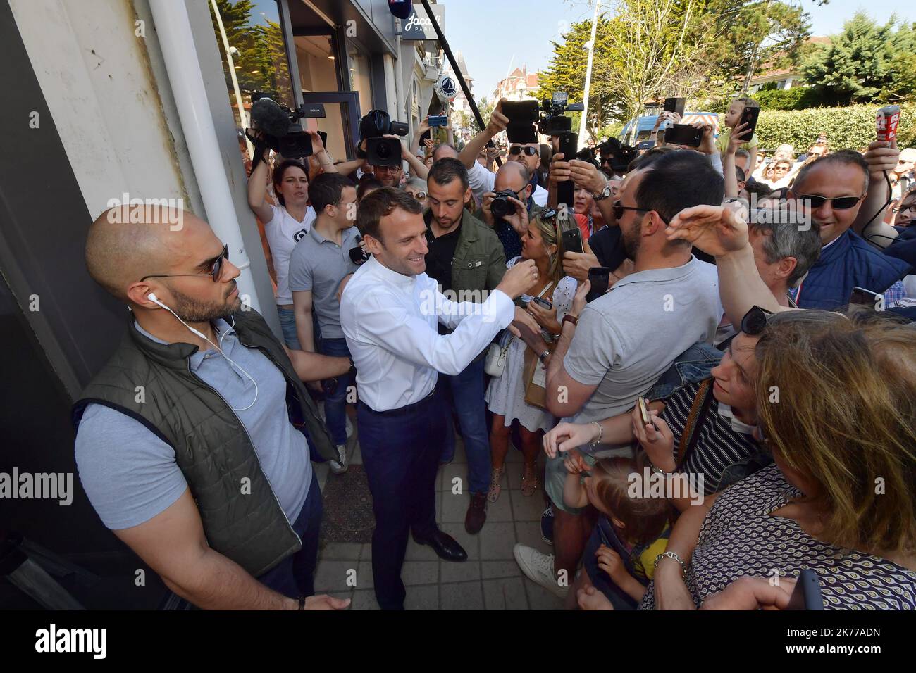 French president Emmanuel Macron on Easter week end in his wife's house ...