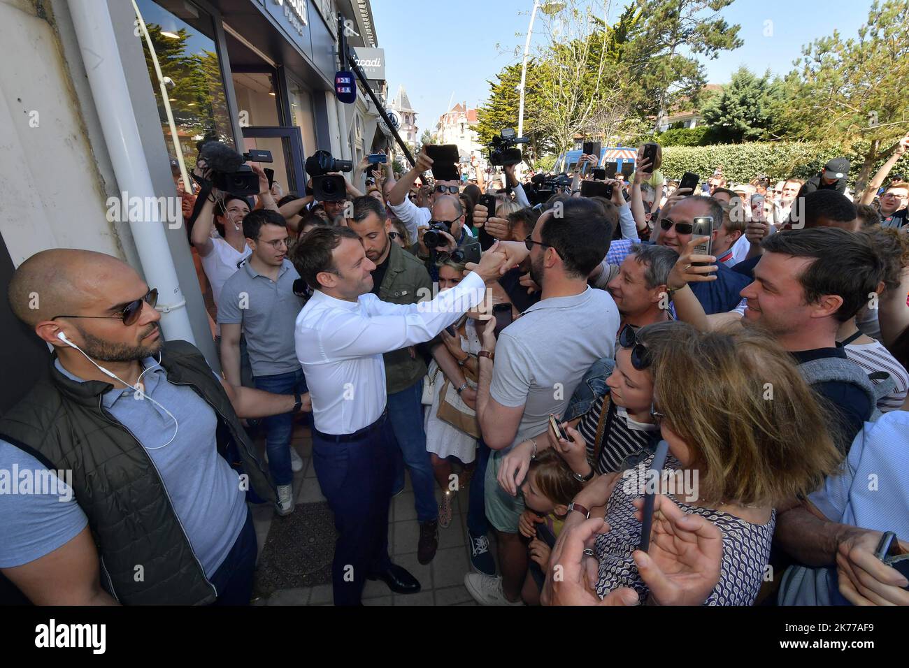 French president Emmanuel Macron on Easter week end in his wife's house ...