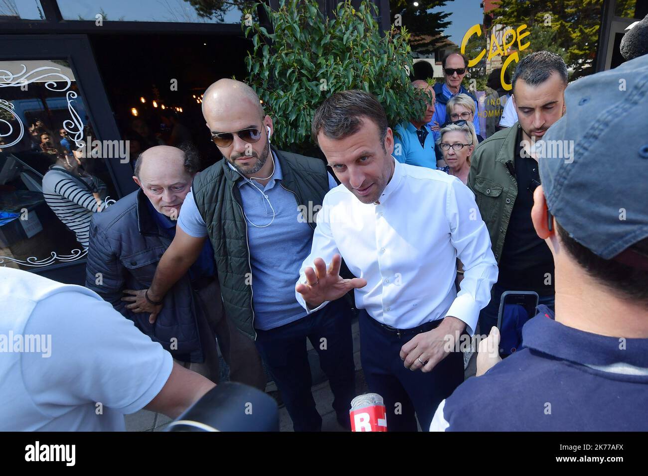 French president Emmanuel Macron on Easter week end in his wife's house ...