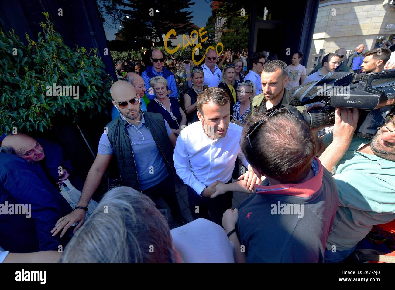 French president Emmanuel Macron on Easter week end in his wife's house ...