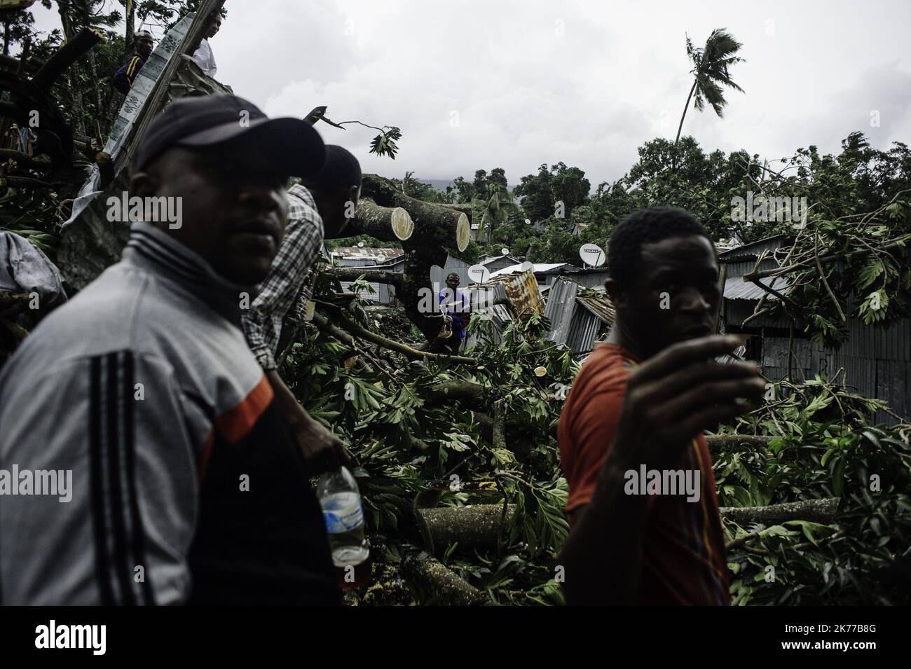 A few hours after hurricane Kenneth on the Comoros archipelago, the ...