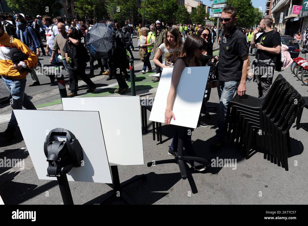 Annual May Day workers' demonstration on May 1 Stock Photo - Alamy