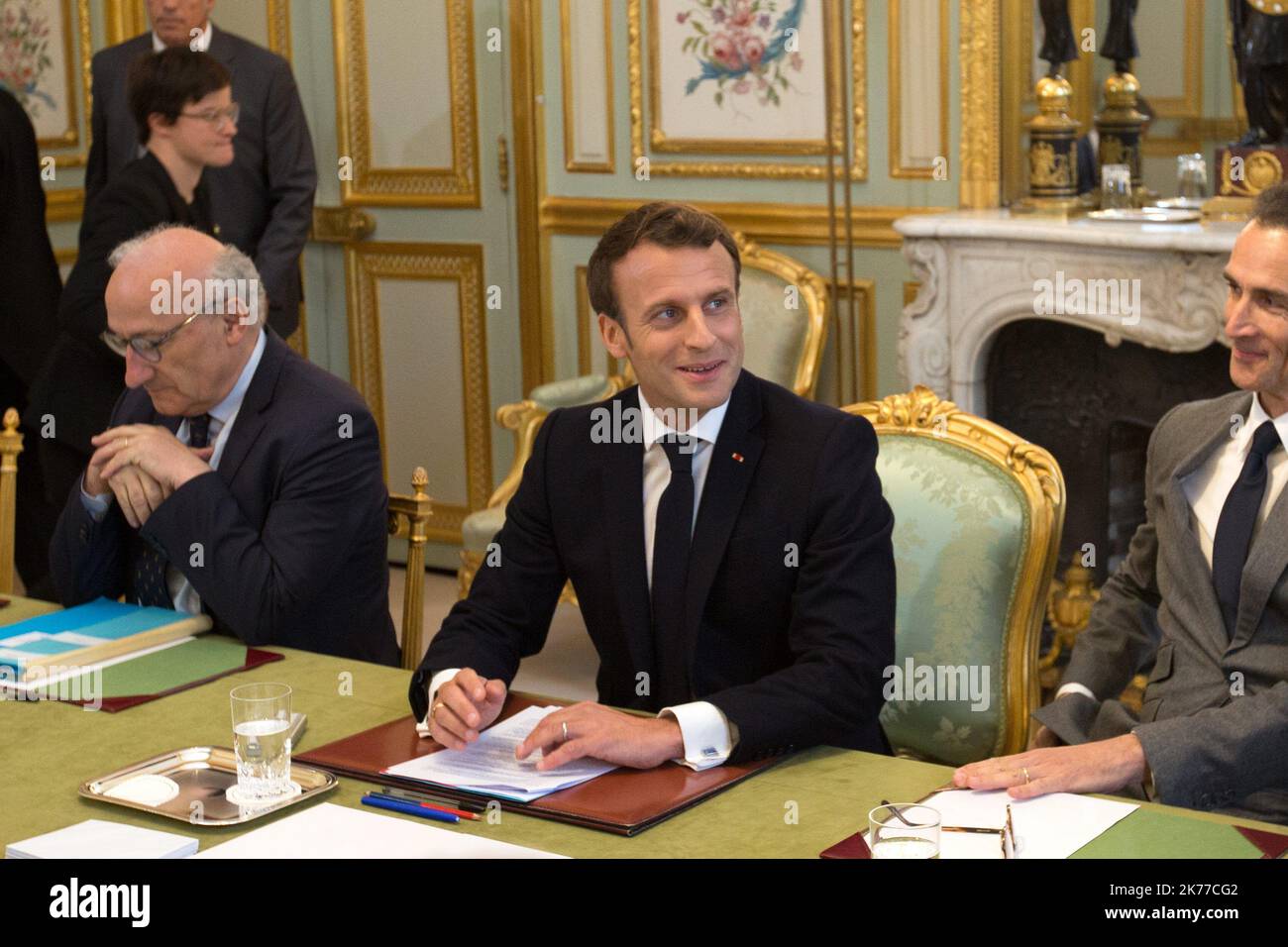 French President Emmanuel MACRON, receives Mark RUTTE, Prime Minister ...