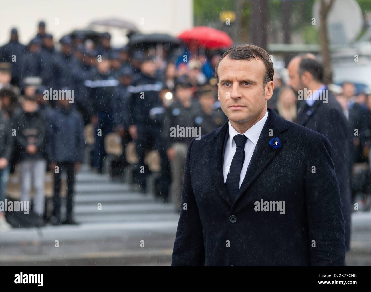 Emmanuel Macron. French President Emmanuel Macron attends a ceremony ...