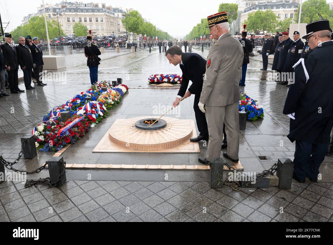 Emmanuel Macron. French President Emmanuel Macron attends a ceremony ...