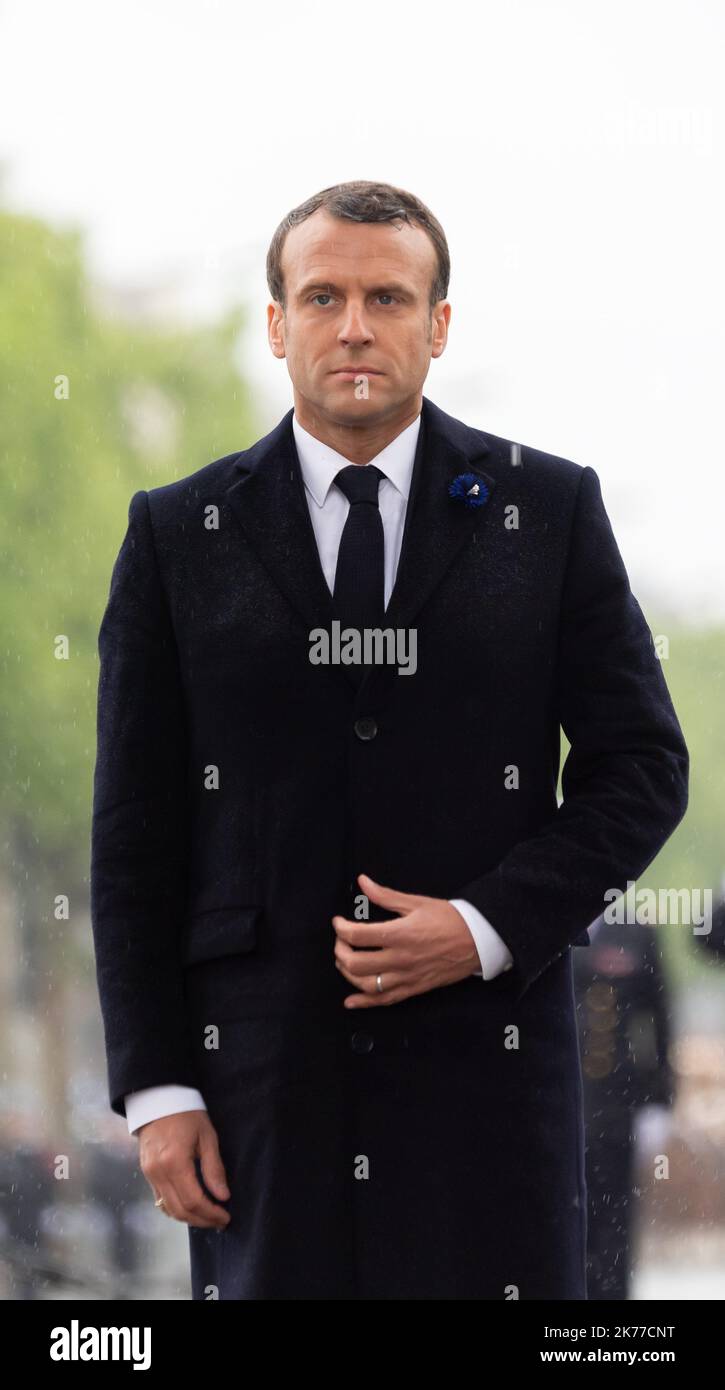 Emmanuel Macron. French President Emmanuel Macron attends a ceremony ...