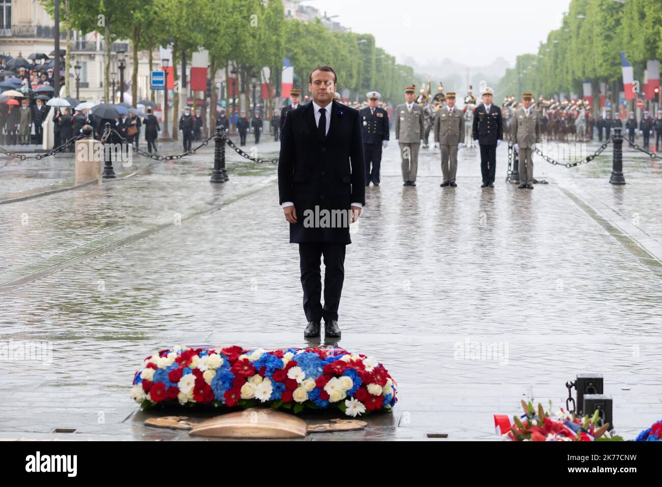 Emmanuel Macron. French President Emmanuel Macron attends a ceremony ...