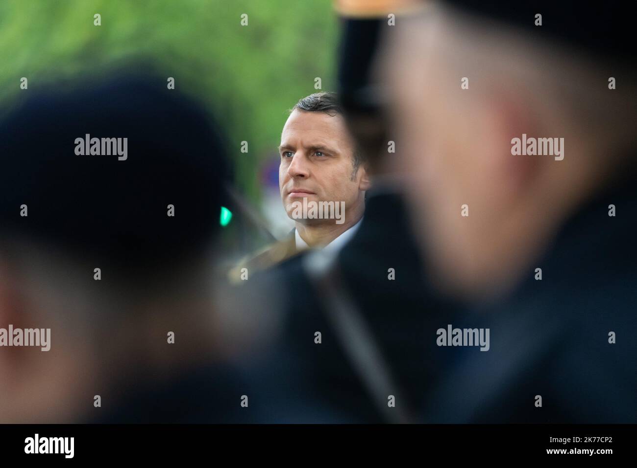 Emmanuel Macron. French President Emmanuel Macron attends a ceremony ...