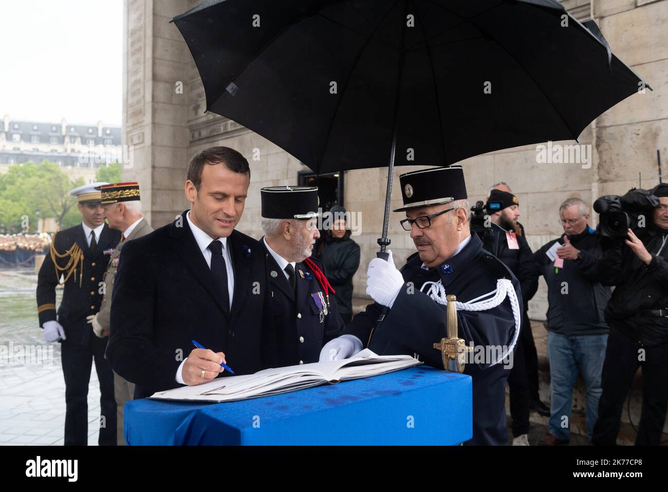 Emmanuel Macron. French President Emmanuel Macron attends a ceremony ...