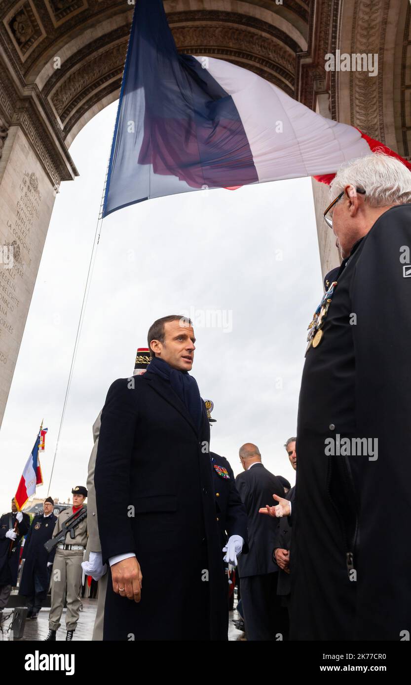 Emmanuel Macron. French President Emmanuel Macron attends a ceremony ...