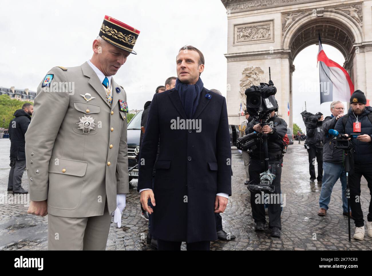 General Francois Lecointe and Emmanuel Macron. French President ...
