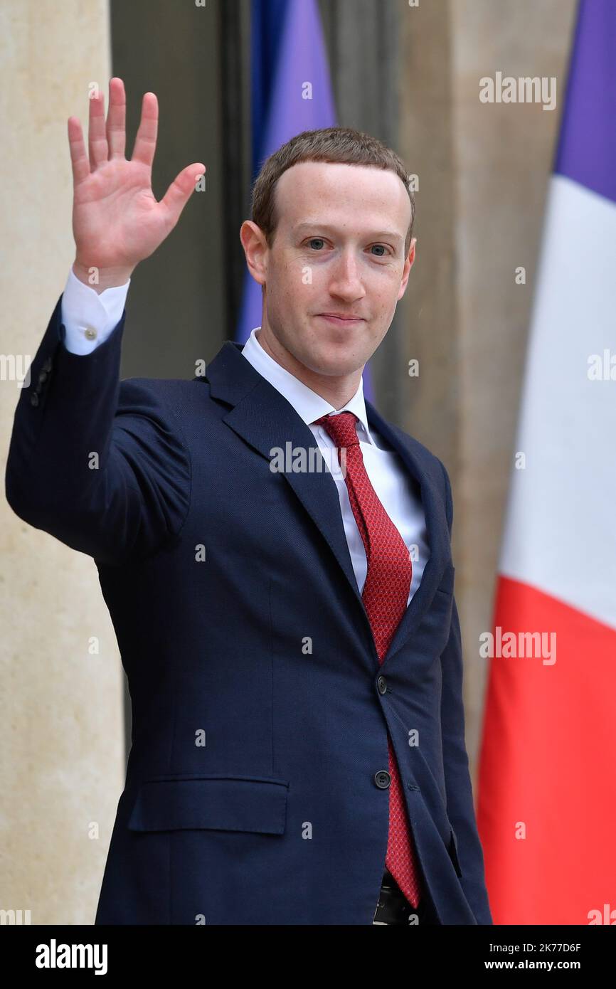 The President of the French Republic, Emmanuel Macron receives Facebook ...