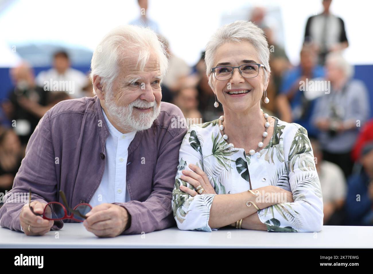 Jan Harlan and Katharina Kubrik attending the The Shining photocall ...