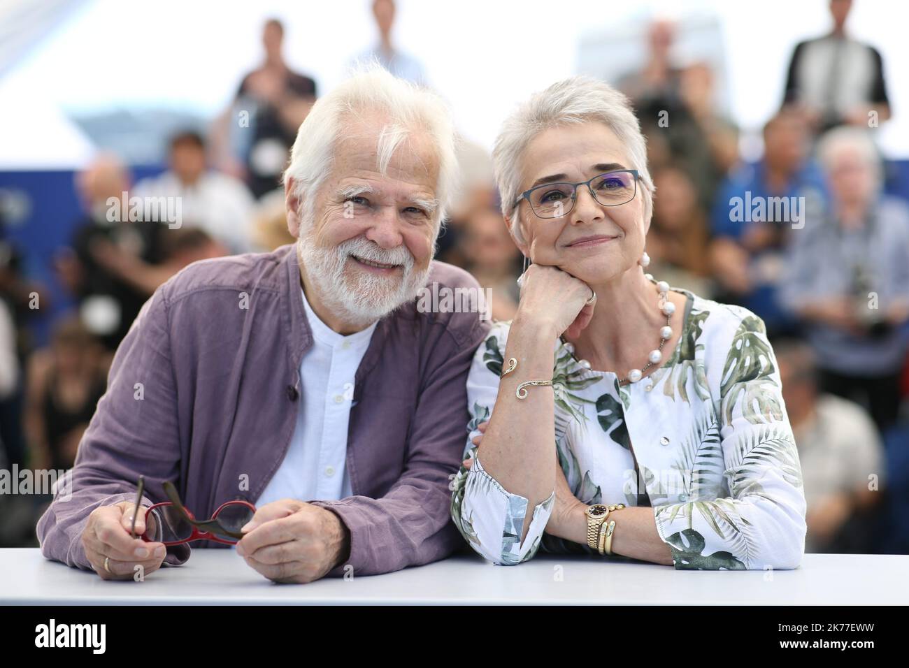 Jan Harlan and Katharina Kubrik attending the The Shining photocall ...