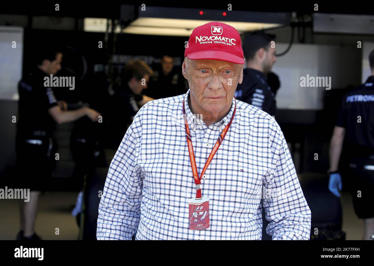 Monaco Grand Prix - Niki Lauda in the Mercedes stands Stock Photo - Alamy