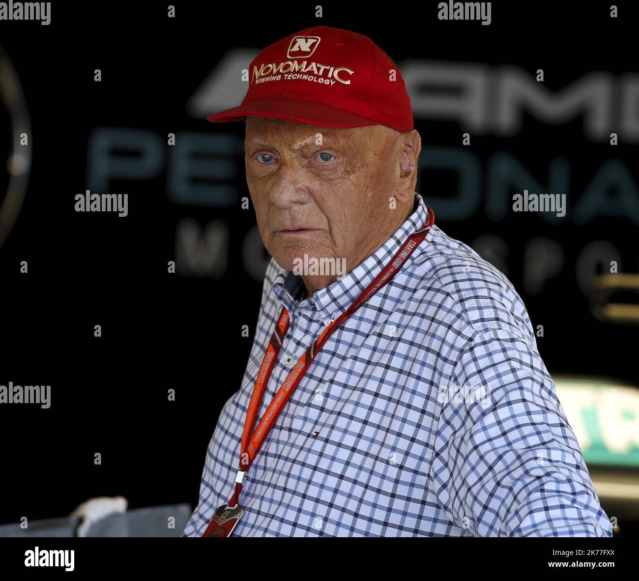Monaco Grand Prix - Niki Lauda in the Mercedes stands Stock Photo - Alamy