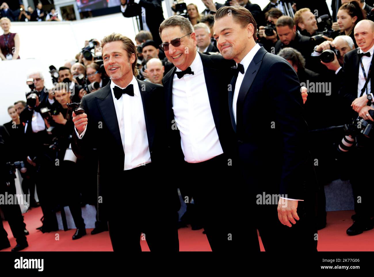 Brad Pitt, US actor Leonardo DiCaprio attending the Once Upon a Time in ...