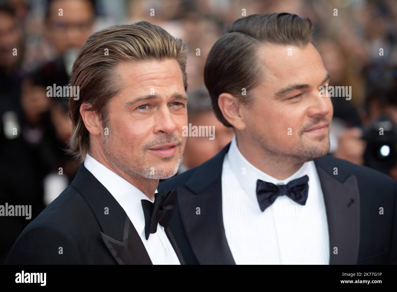 Leonardo Dicaprio, Brad Pitt attending the Once Upon a Time in Hollywood Premiere held during ...
