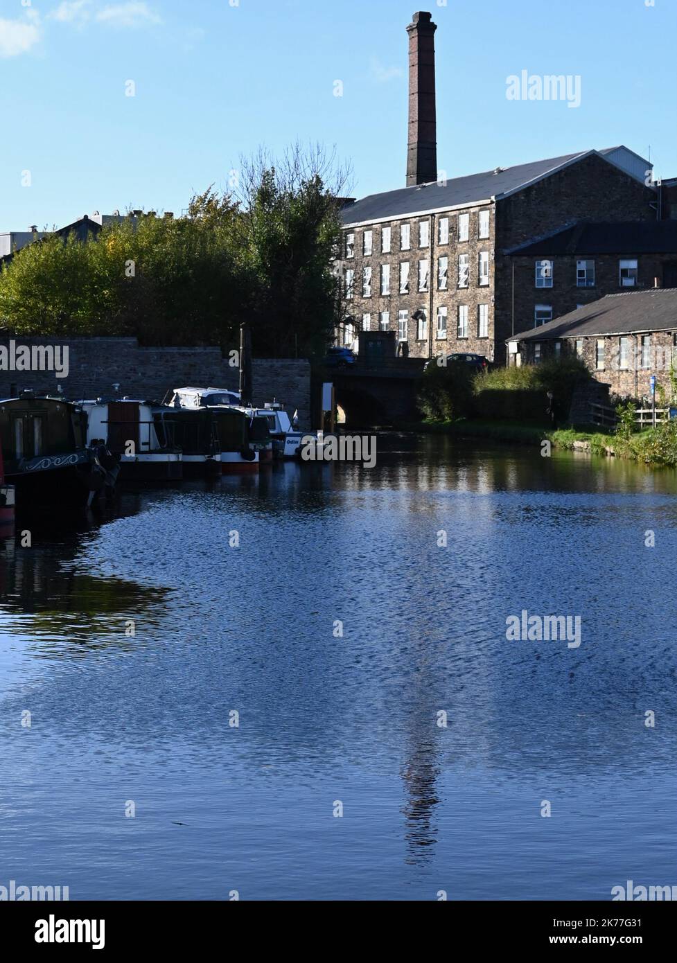 Swizzels Sweet Factory in New Mills, Derbyshire seen from the marina on ...