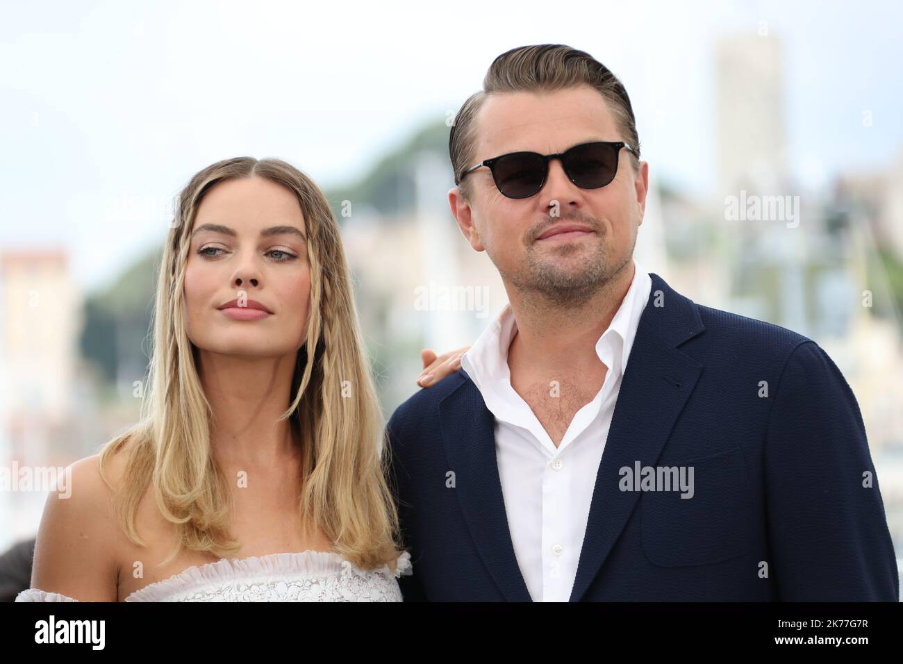 Margot Robbie and Leonardo DiCaprio attending the Once Upon a Time in ...