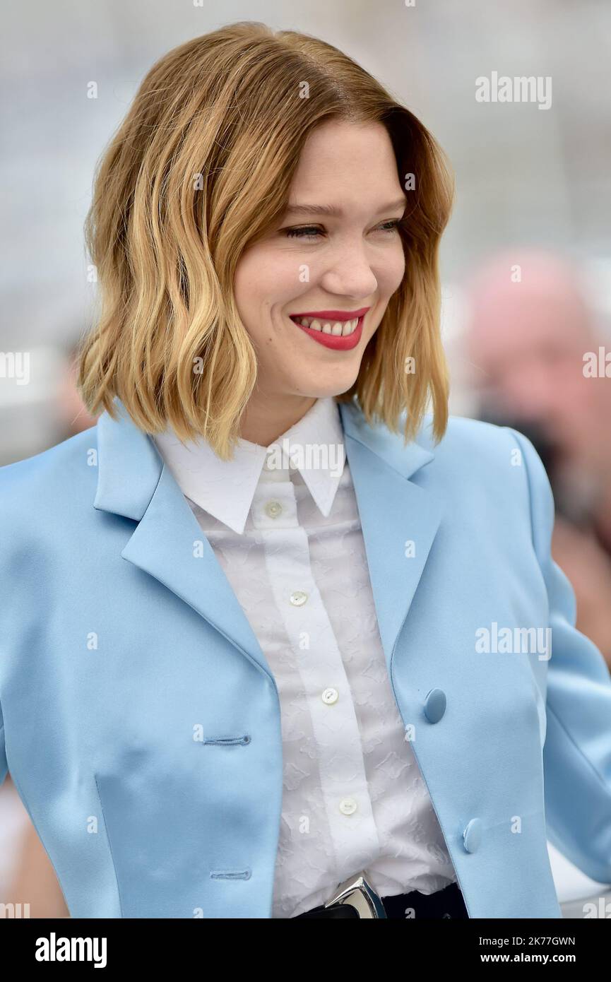 Lea Seydoux attends the photocall for Oh Mercy! Roubaix, une Lumiere during the 72nd annual ...