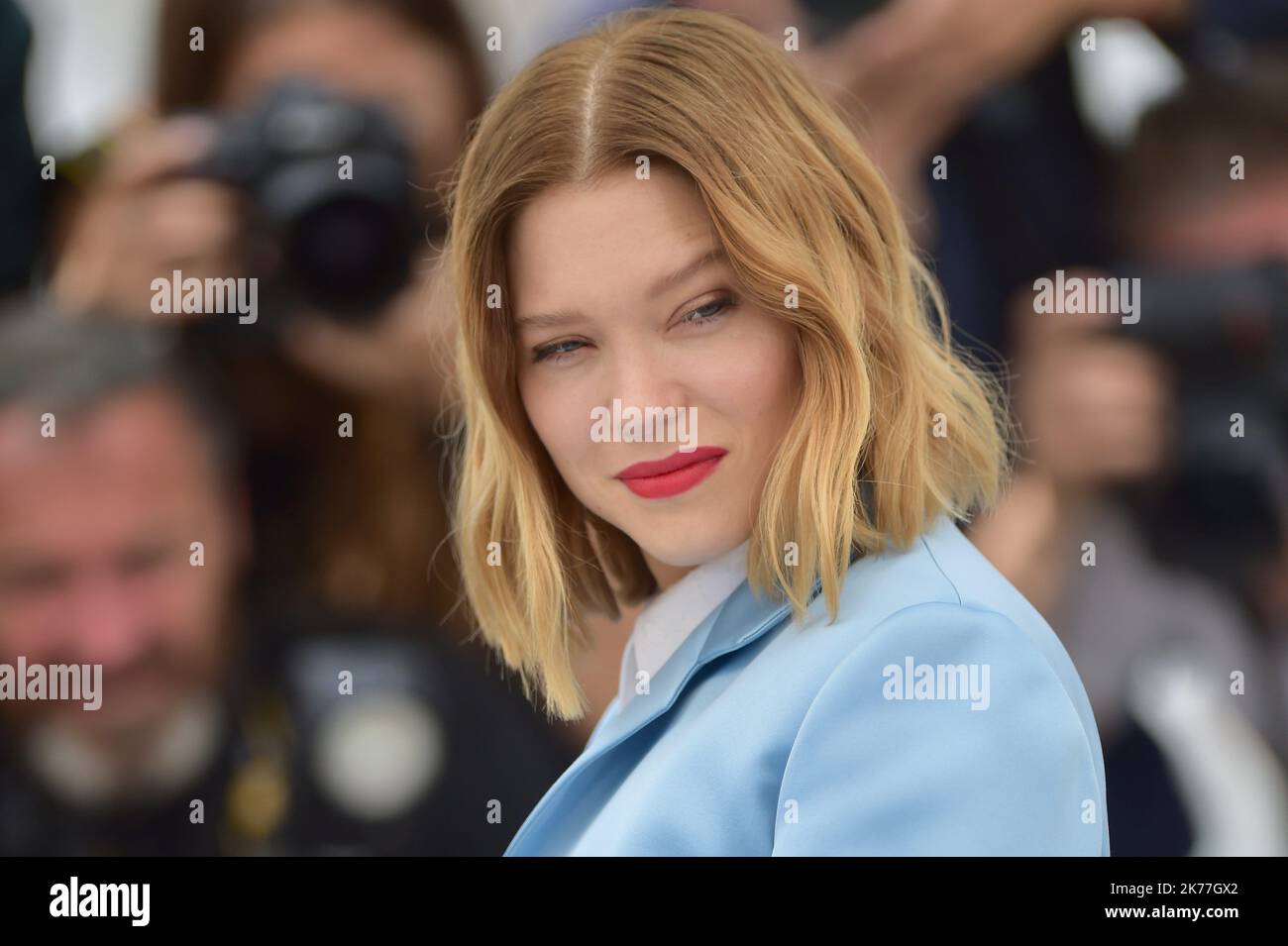 Lea Seydoux attends the photocall for Oh Mercy! Roubaix, une Lumiere during the 72nd annual ...