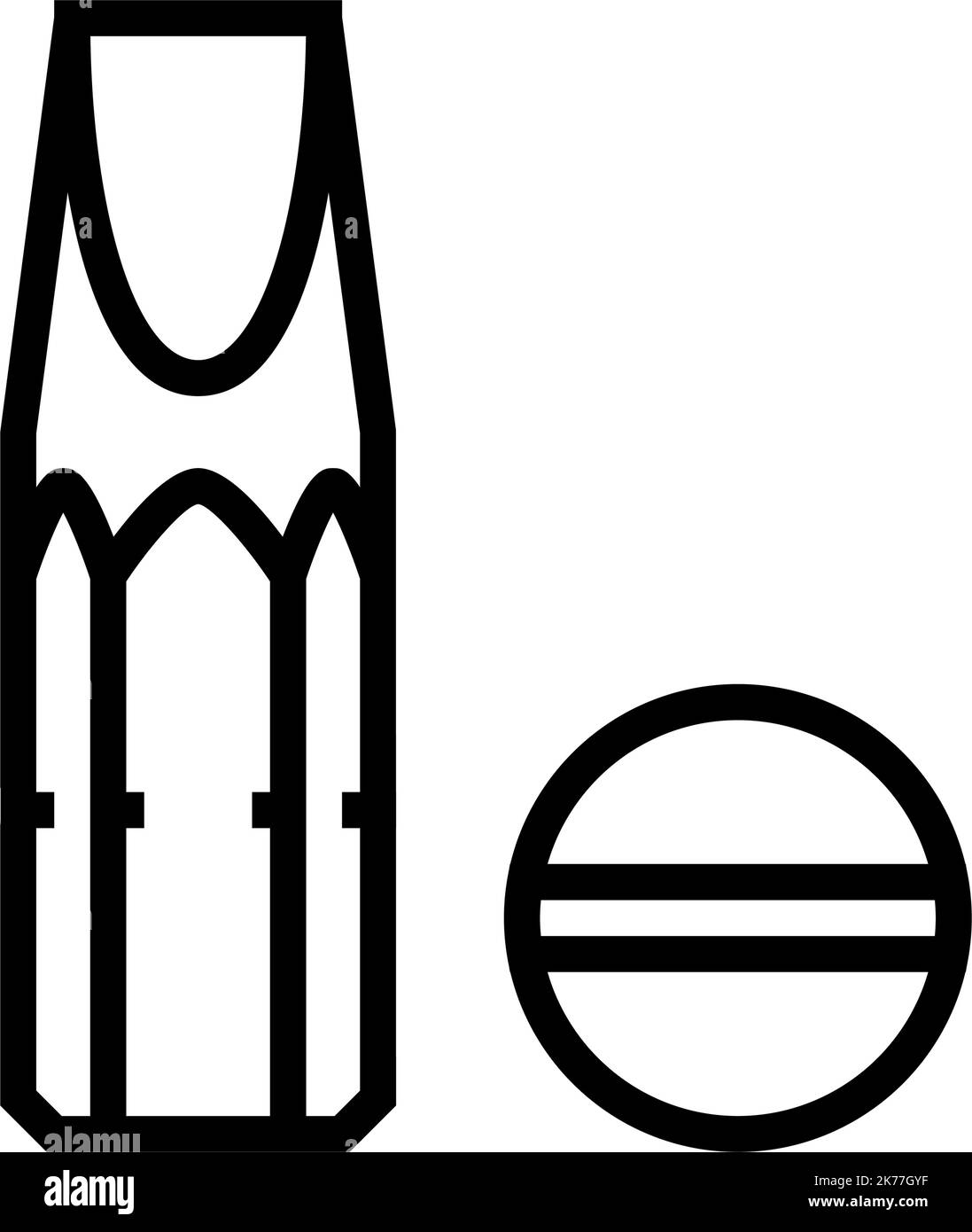 slopt head screwdriver bit line icon vector illustration Stock Vector ...