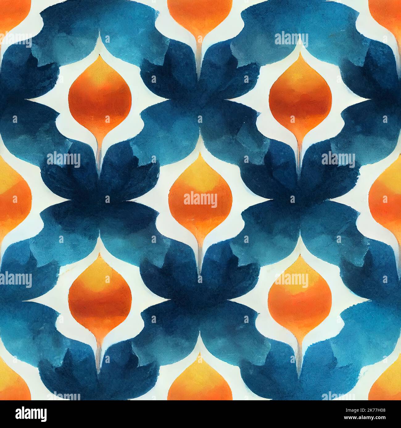 Decorative Mediterranean patterns in monochrome blue. Ready to assemble ...