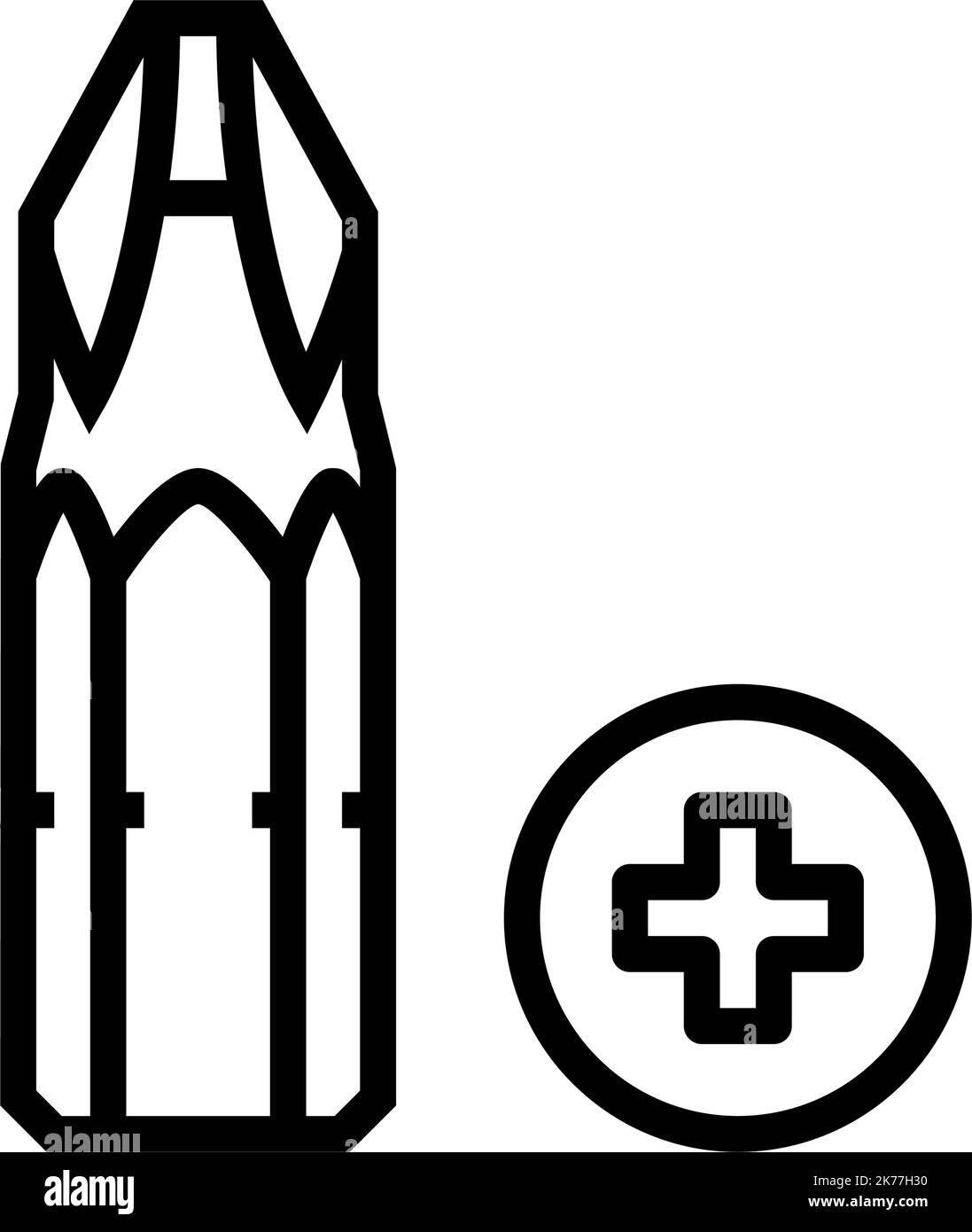 phillips head screwdriver bit line icon vector illustration Stock ...