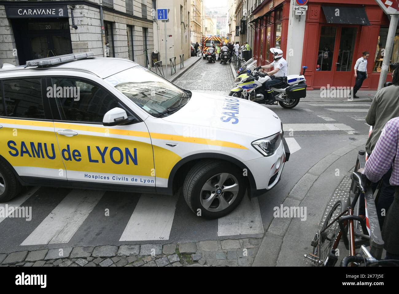 13 people injured as a bag exploded Stock Photo - Alamy