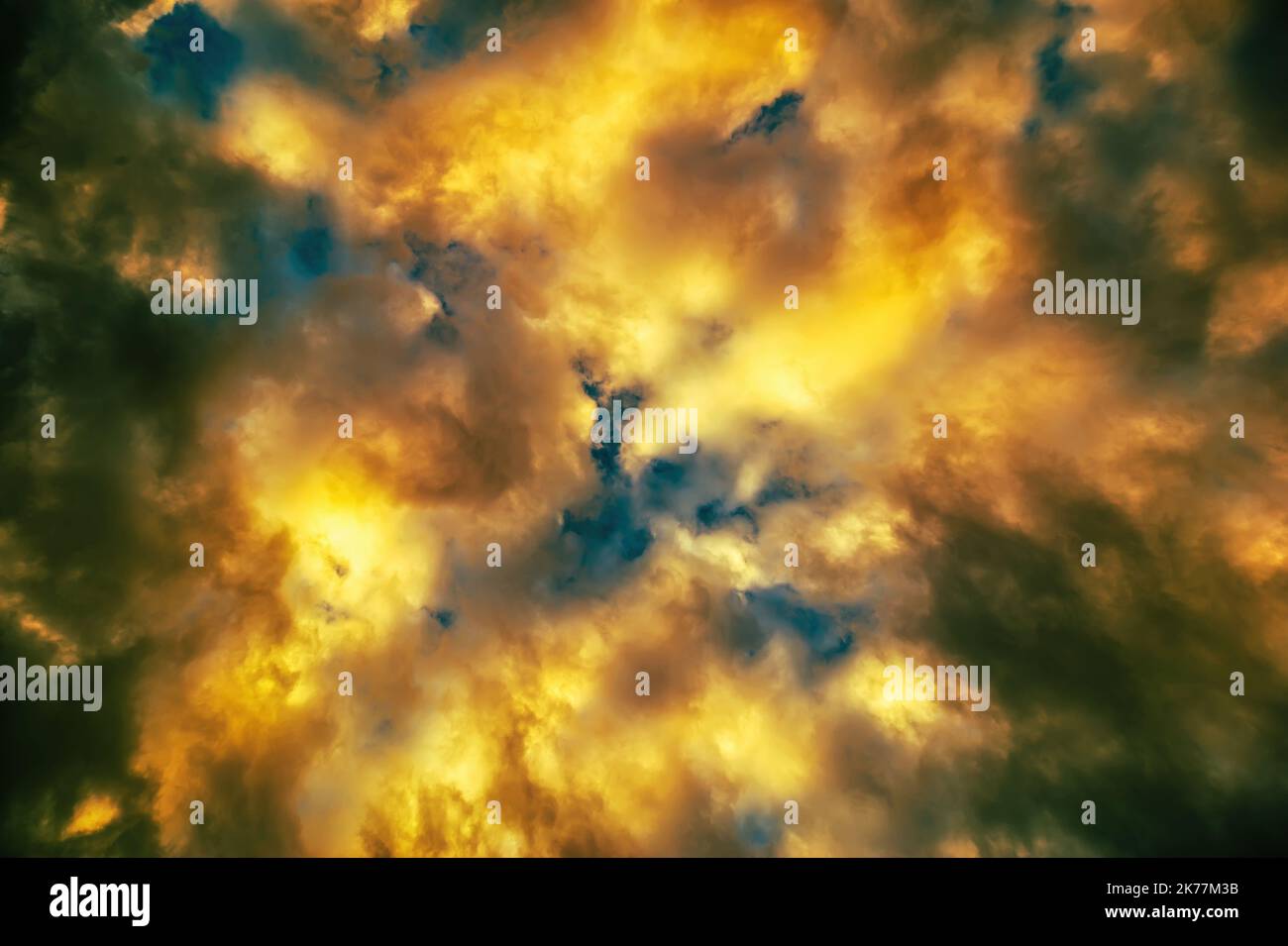 Apocalyptic tragic sky. Storm clouds covered the sunset Stock Photo - Alamy