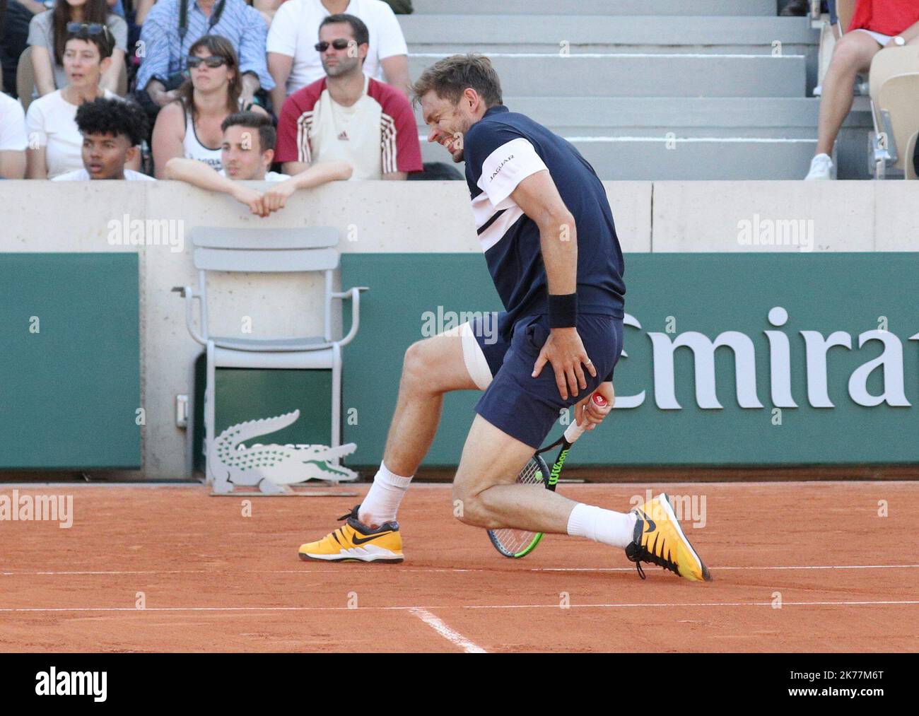 Match entre Nicolas Mahut et Leonardo Mayer sur le court Simonne ...