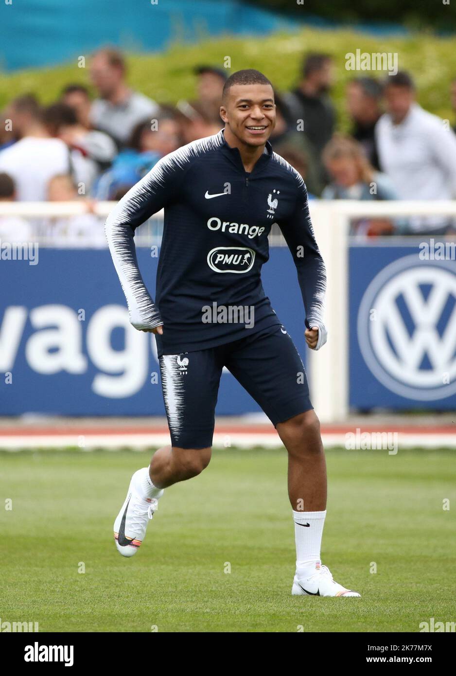KYLIAN MBAPPE Training France's soccer team in Clairefontaine, the ...